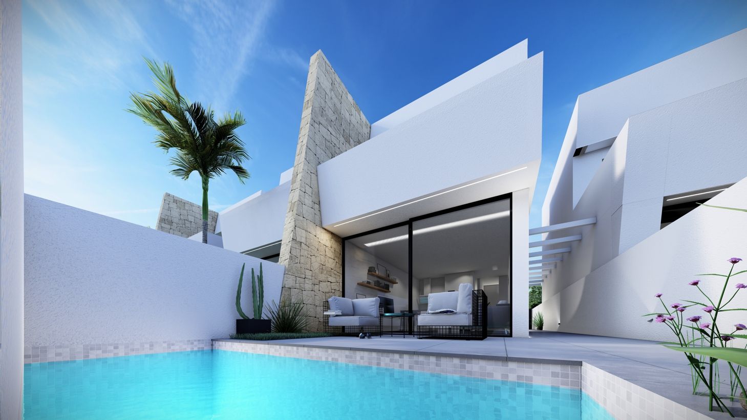 Linked and semi detached villas with private pools (650 metres from the ...